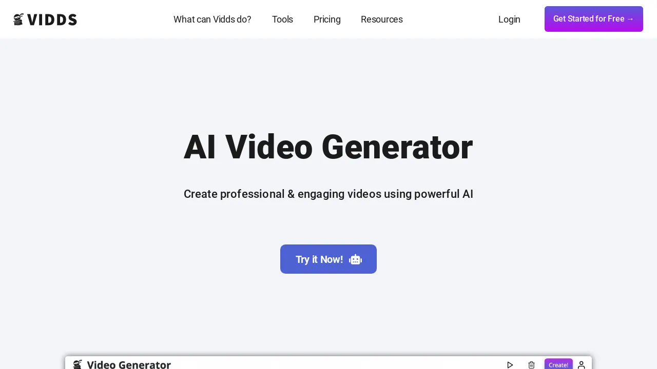 Video Generator by Vidds - BestofAI